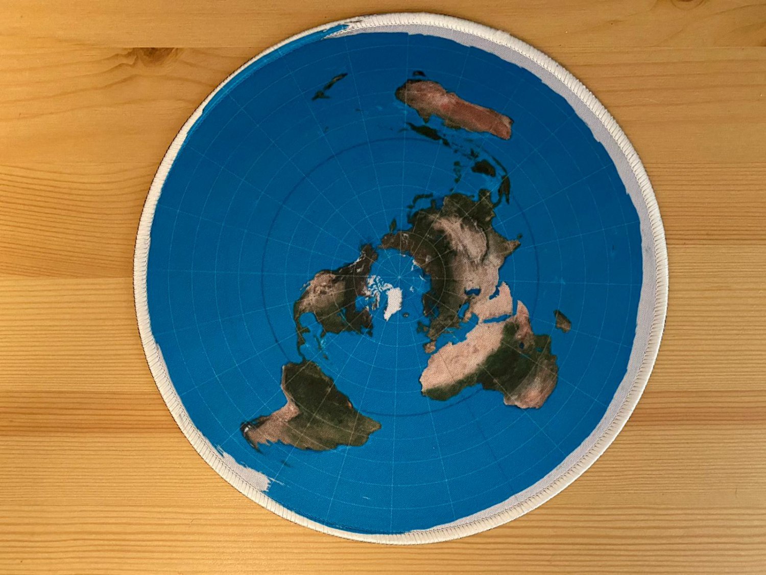 New Light Blue Flat Earth Map of the World Mousepad PC Table Mat Mouse ...