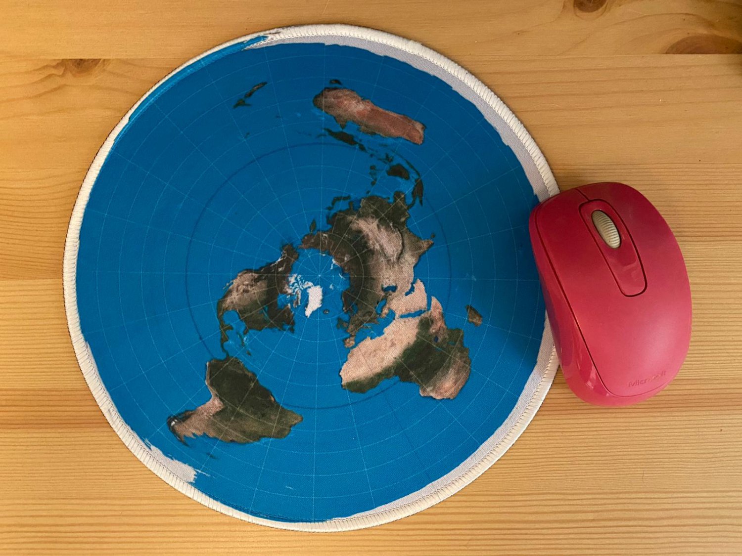 New Light Blue Flat Earth Map of the World Mousepad PC Table Mat Mouse ...