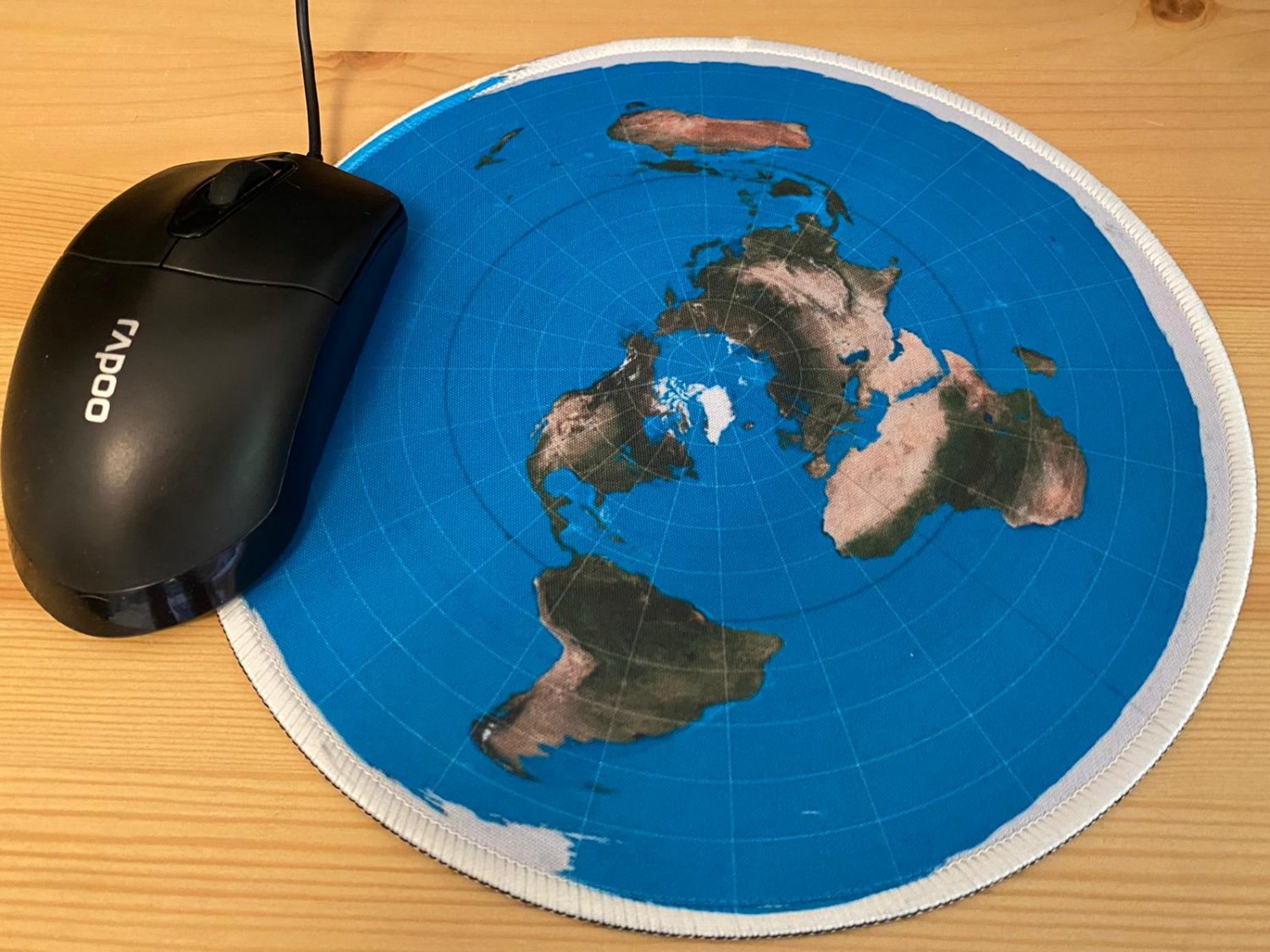 New Light Blue Flat Earth Map of the World Mousepad PC Table Mat Mouse ...