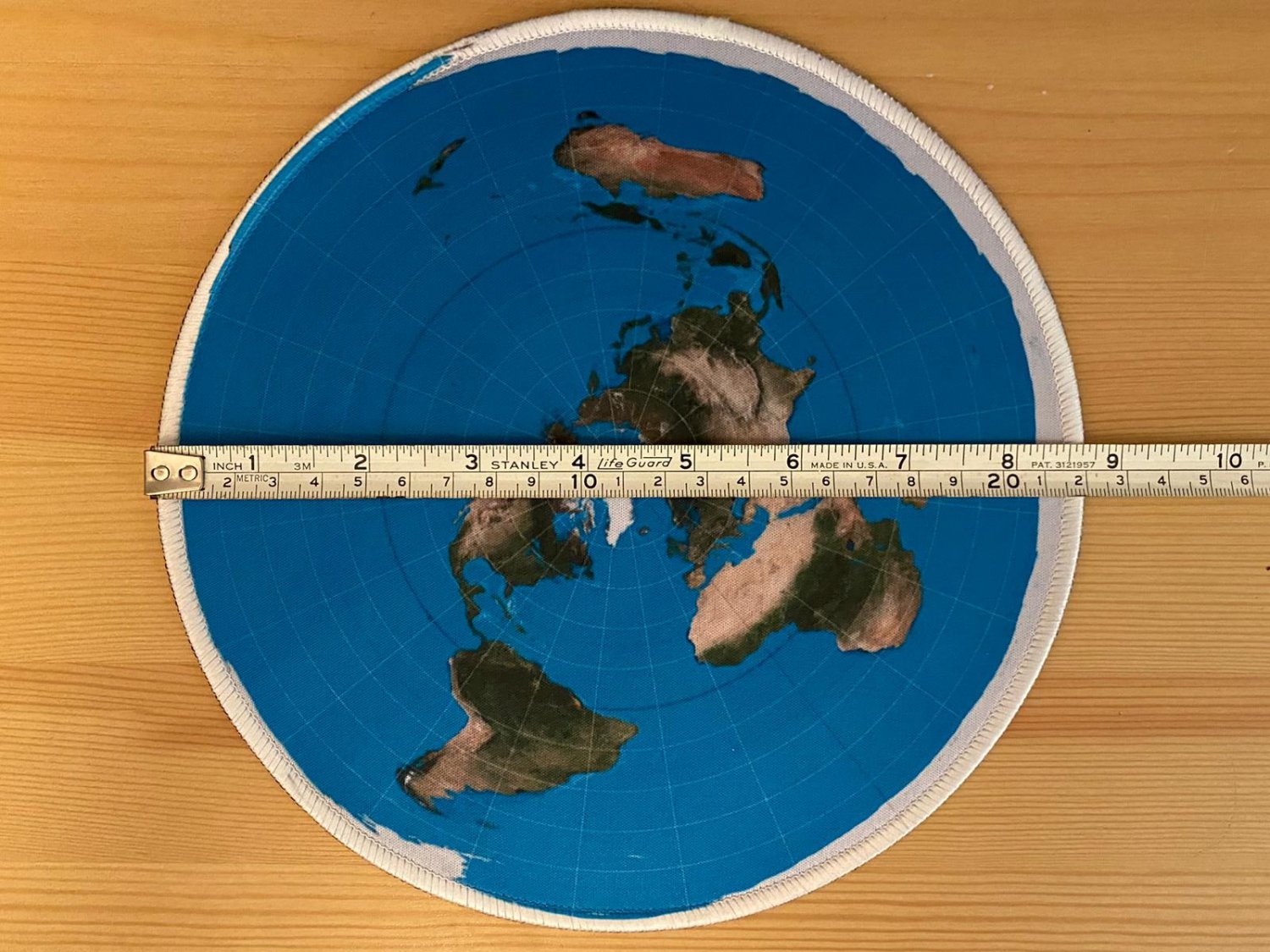 New Light Blue Flat Earth Map of the World Mousepad PC Table Mat Mouse ...
