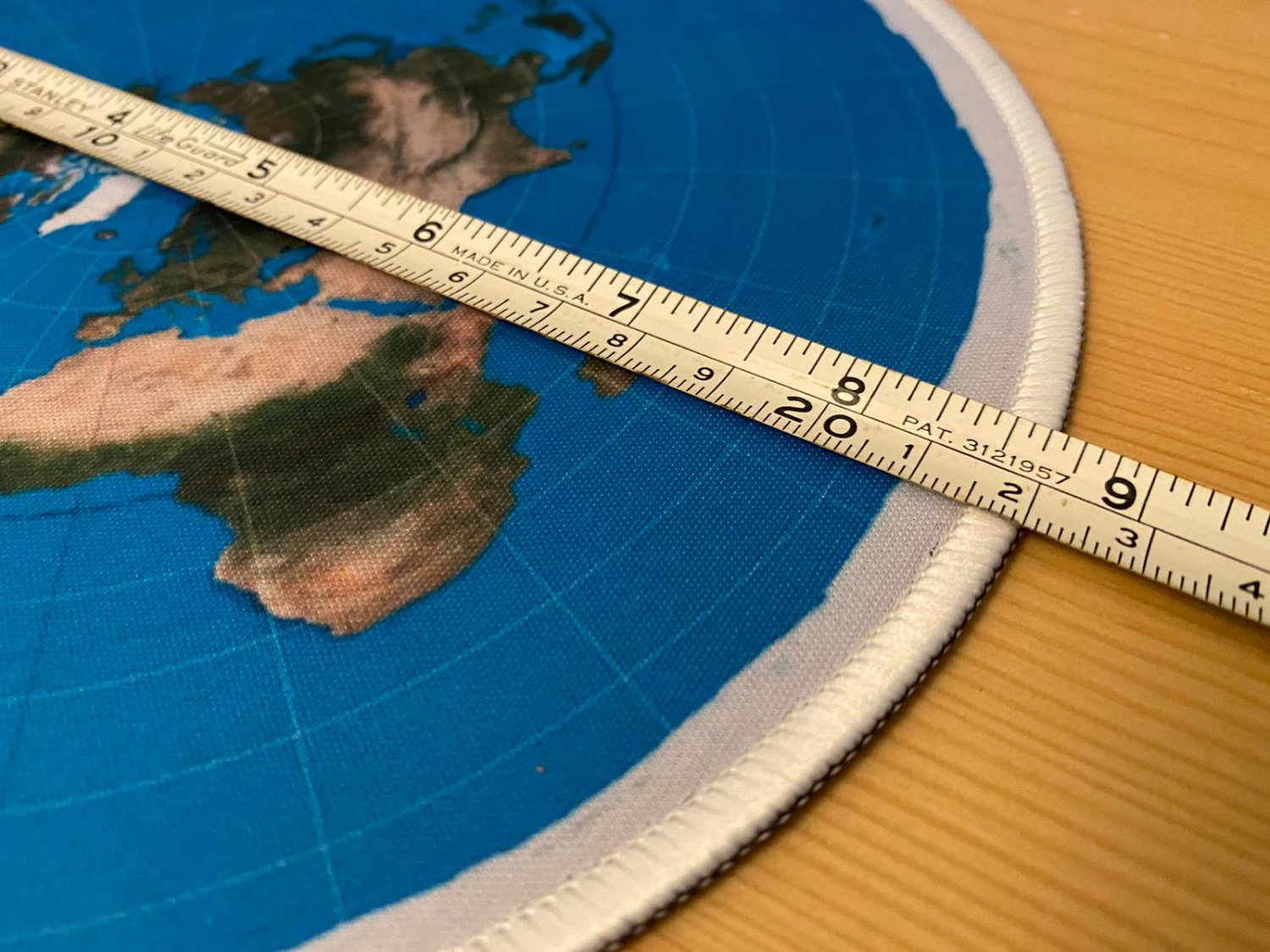 New Light Blue Flat Earth Map of the World Mousepad PC Table Mat Mouse ...