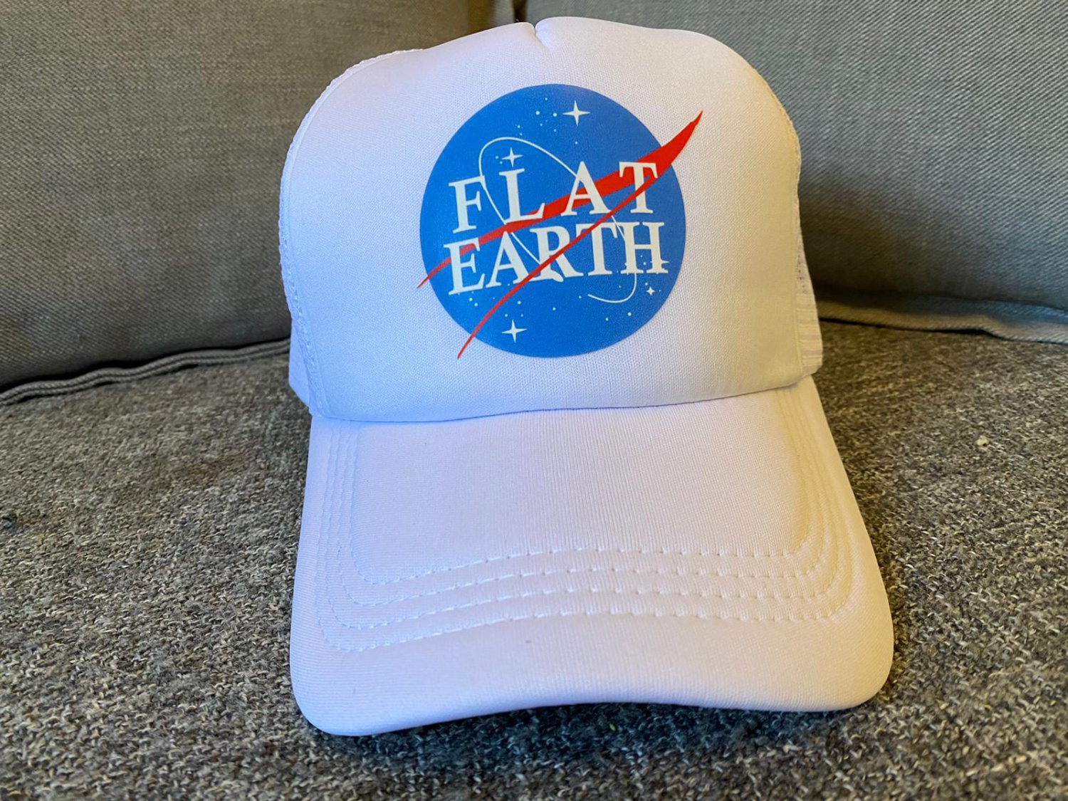 NASA Flat Earth Blue Logo White Cap Dad Hat Fashion Space Summer ...
