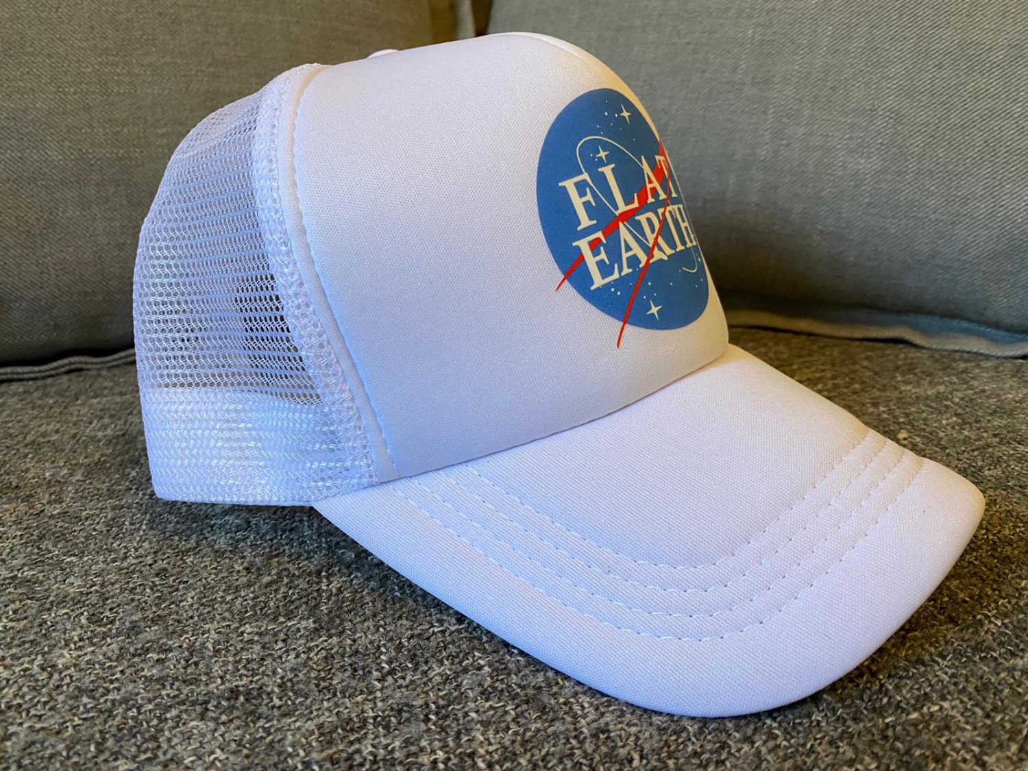 NASA Flat Earth Blue Logo White Cap Dad Hat Fashion Space Summer ...