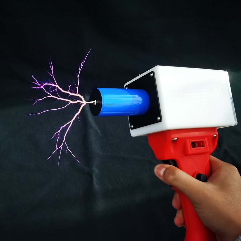 Hand-held Tesla Coil Gun Device Electric Arc Firing High Voltage ...