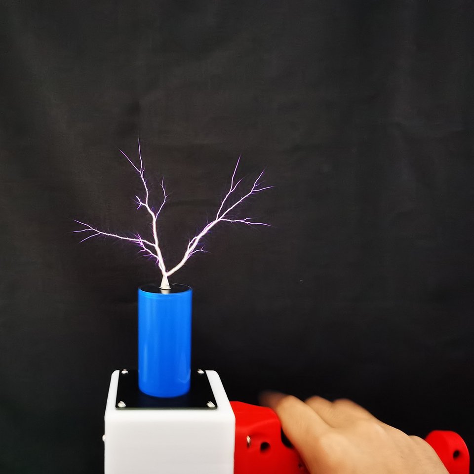 Hand-held Tesla Coil Gun Device Electric Arc Firing High Voltage ...