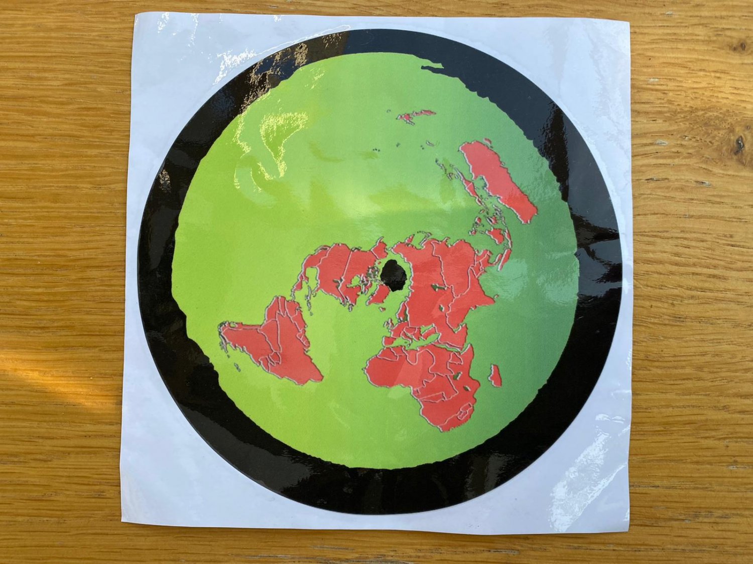 Color FLAT EARTH 2023 Azimuthal Equidistant 13CM Large Sticker Map ...
