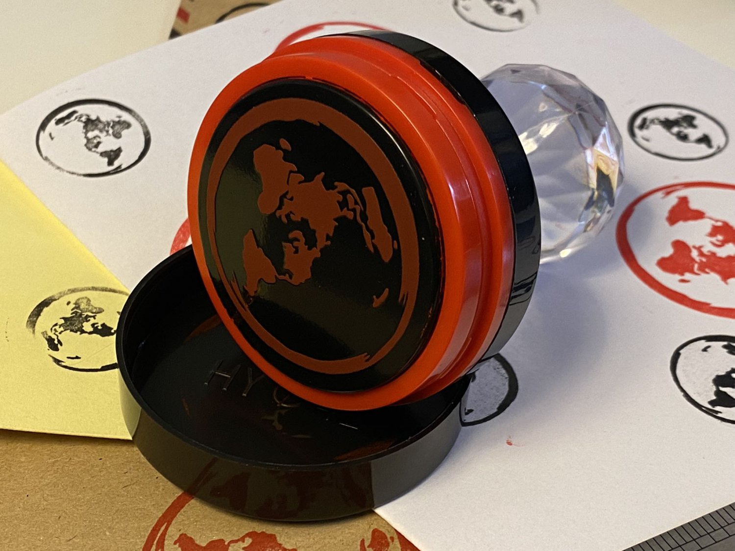 Flat Earth Large inking Stamp Azimuthal Equidistant Map 42mm Round FE ...