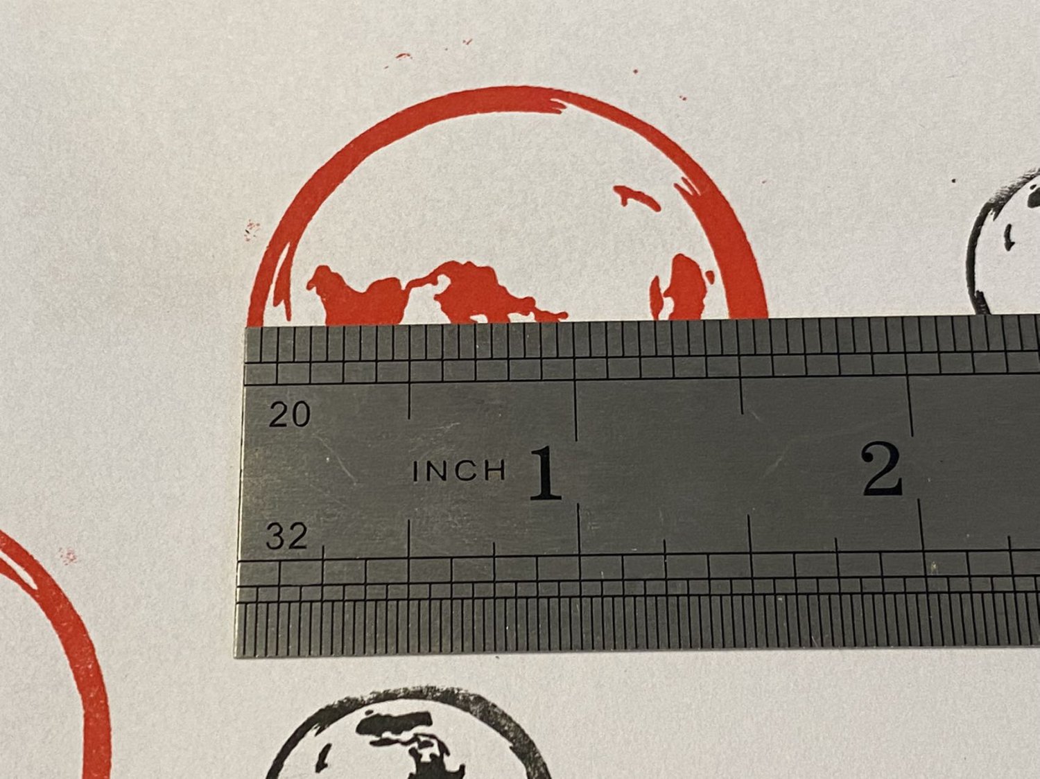 Flat Earth Large inking Stamp Azimuthal Equidistant Map 42mm Round FE ...