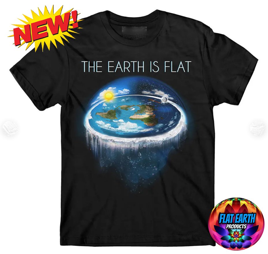 Flat Earth T-Shirt Map Model Firmament Dome Sheol Unisex Hot Fashion ...