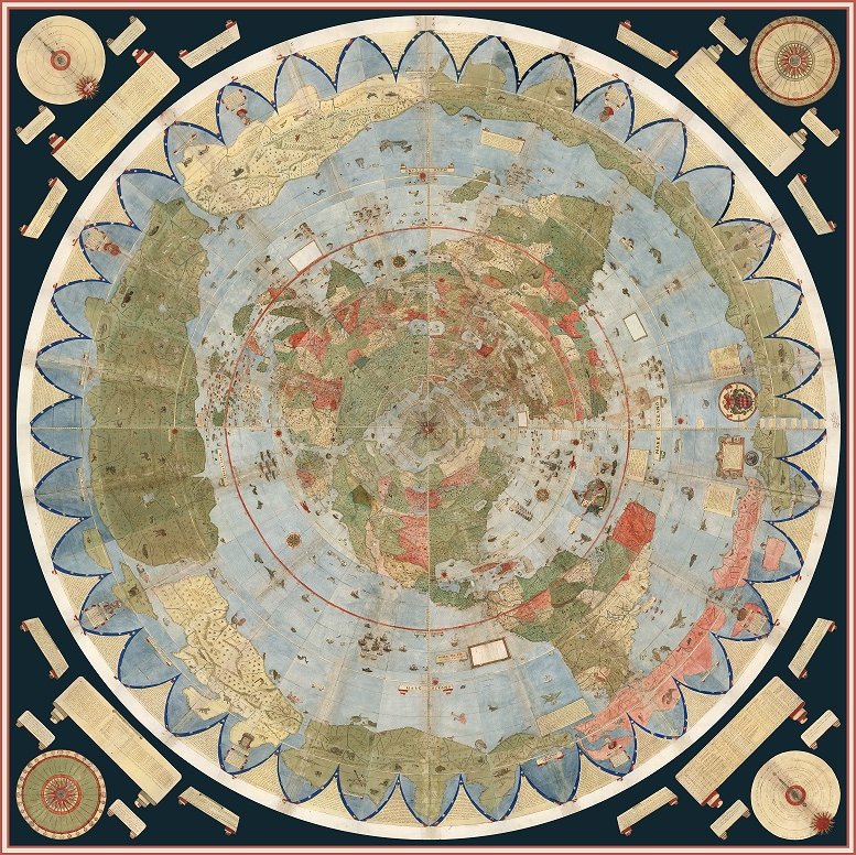 Flat Earth Urbano Monte 1587 Map High-quality World Flag 120X120cm ...