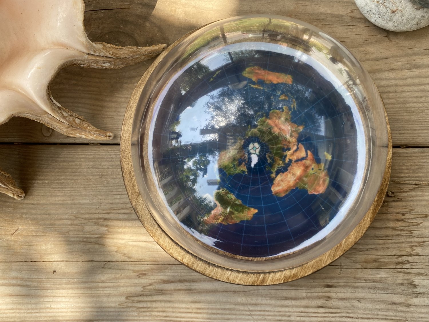 Flat Earth Model World Map XL Wood Base Gleason Hyperborea Eden Relam ...