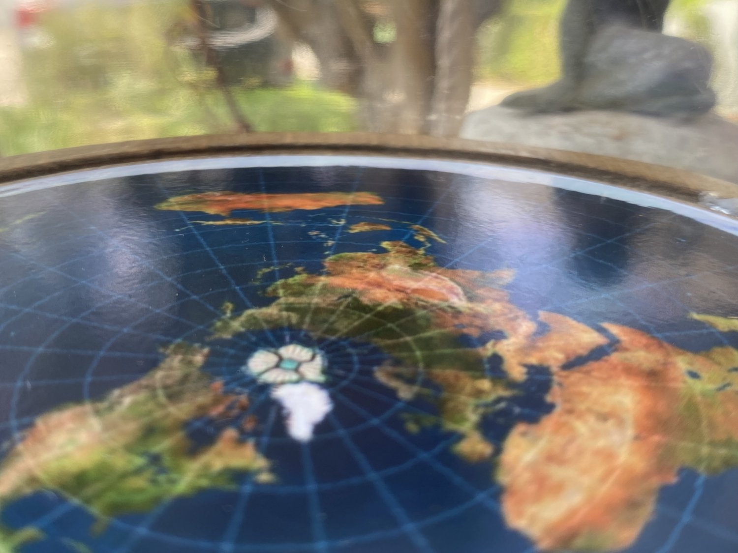 Flat Earth Model World Map XL Wood Base Gleason Hyperborea Eden Relam ...