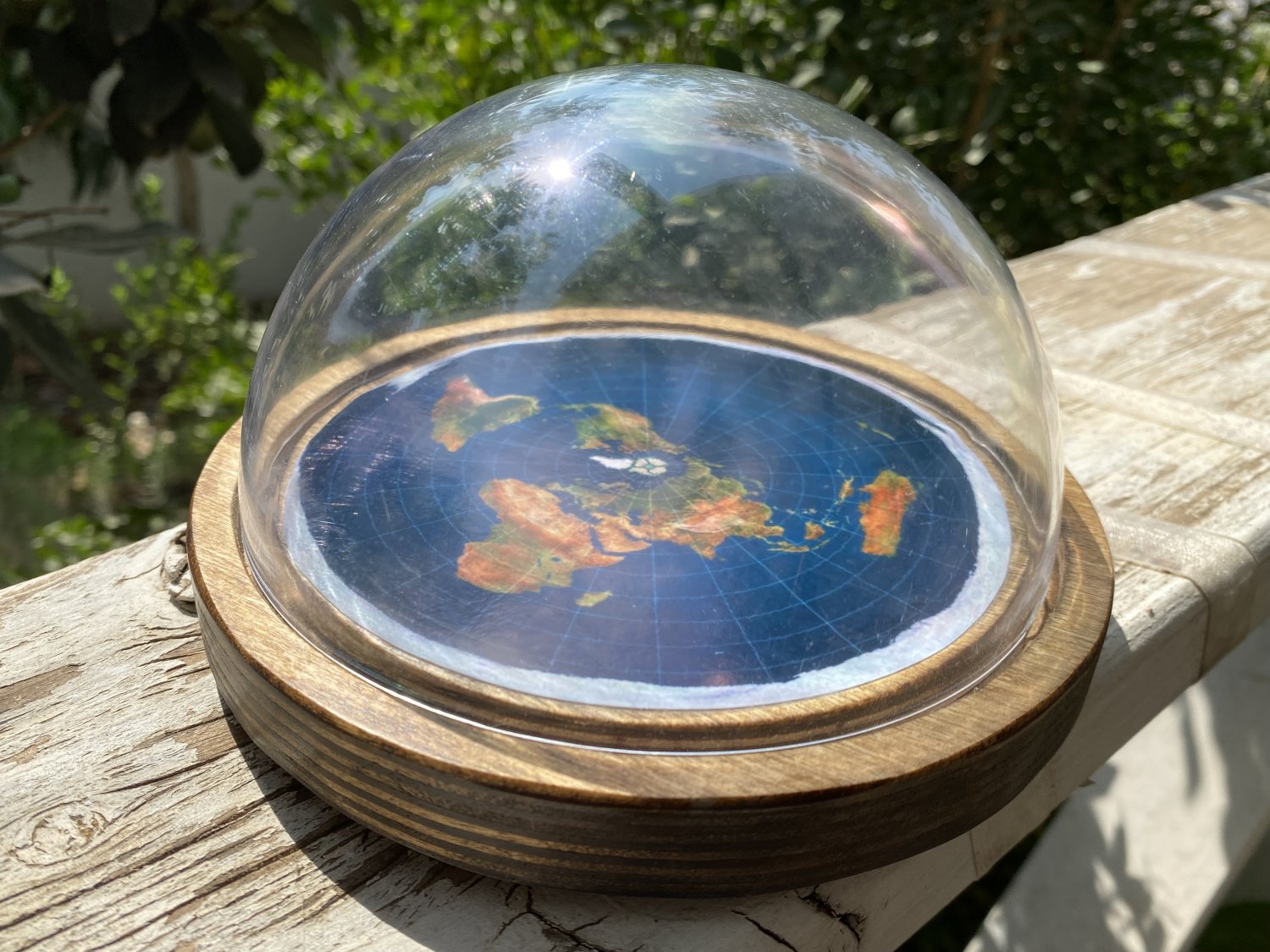 Flat Earth Model World Map XL Wood Base Gleason Hyperborea Eden Relam ...