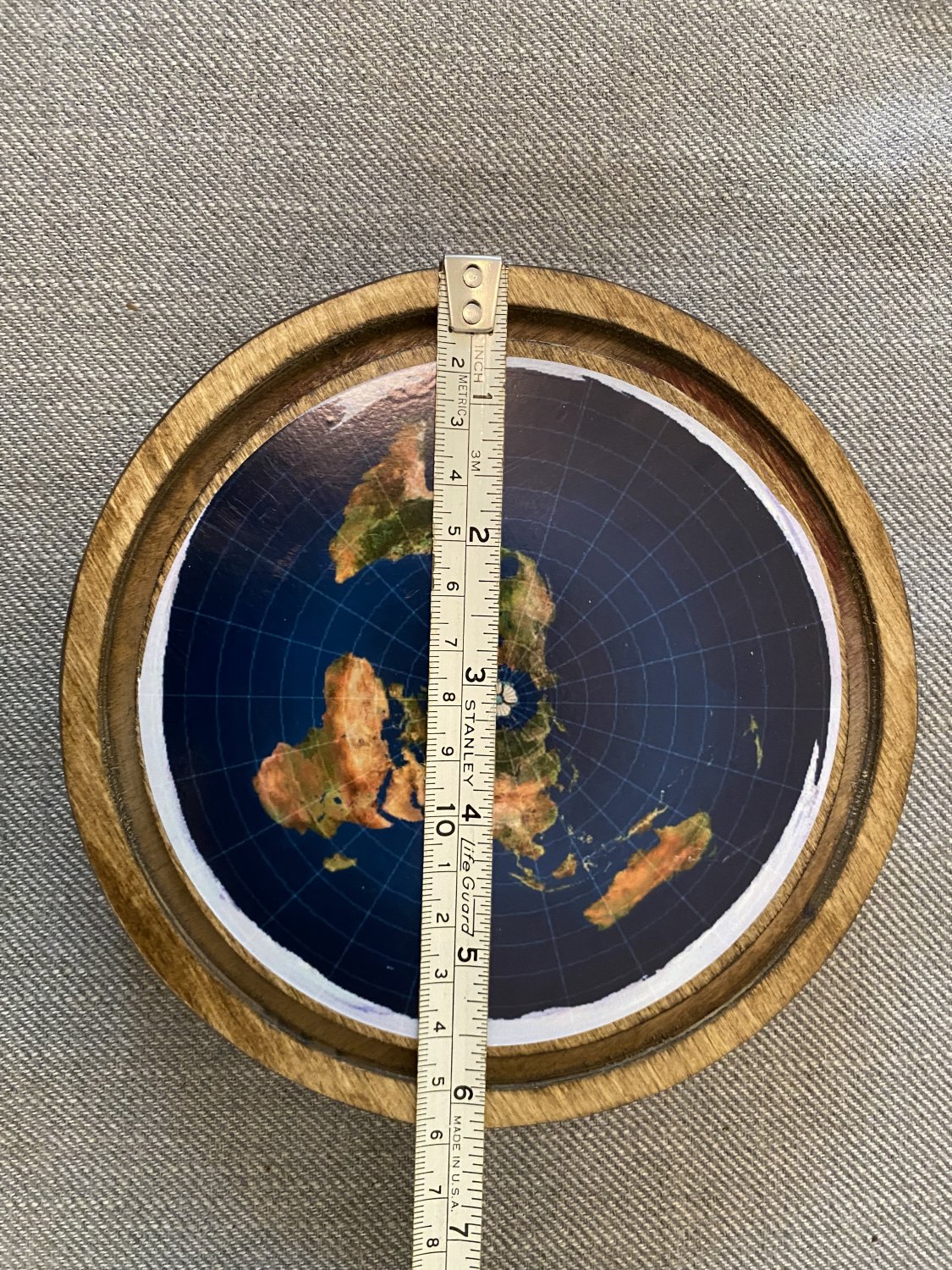 Flat Earth Model World Map XL Wood Base Gleason Hyperborea Eden Relam ...