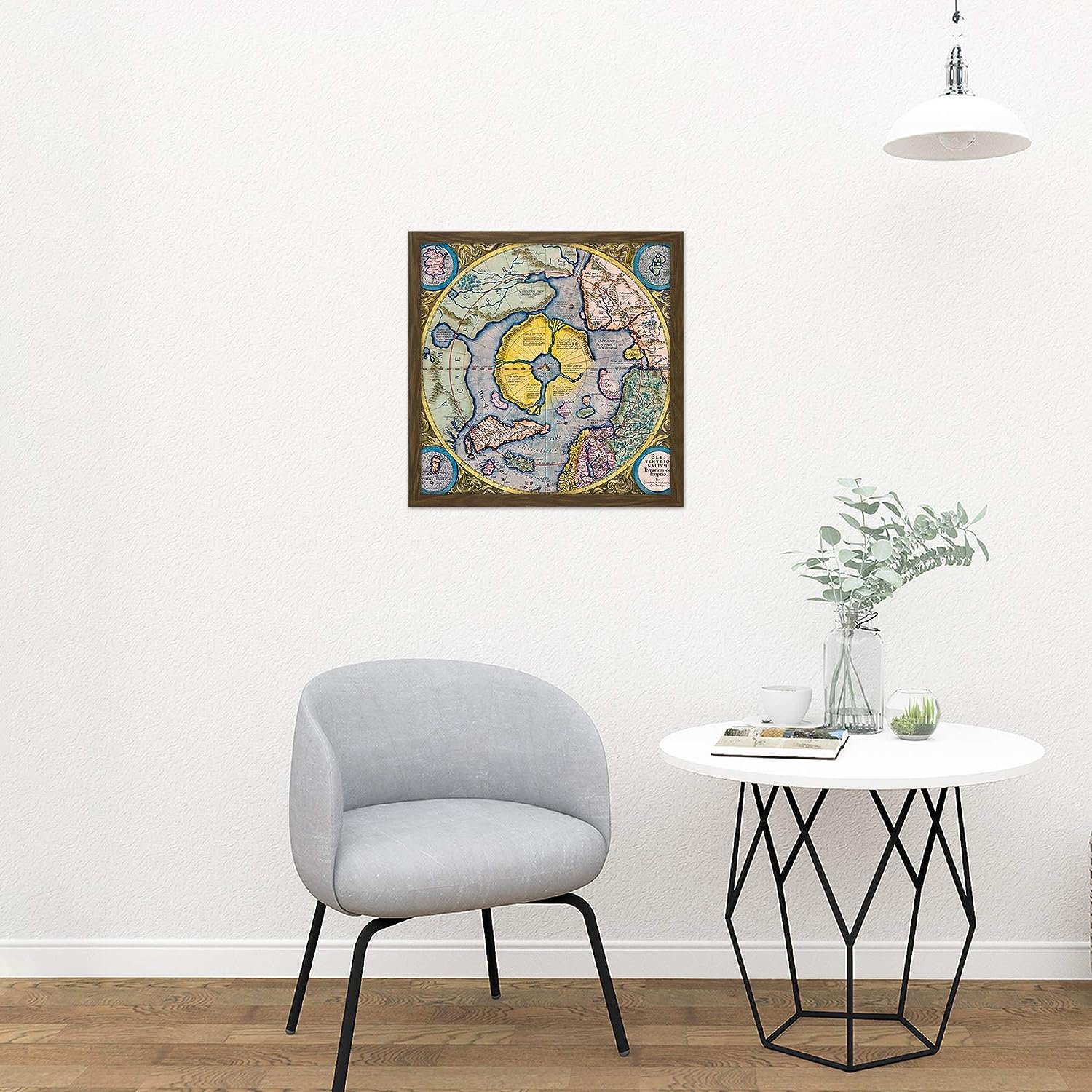 Hyperborea Rupes Nigra North Pole Flat Earth Map Canvas Print 50x50cm ...