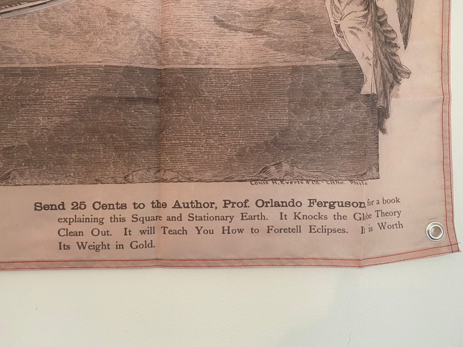 40x60cm Flat Earth Flag Map by Orlando Ferguson 1893 Square And ...