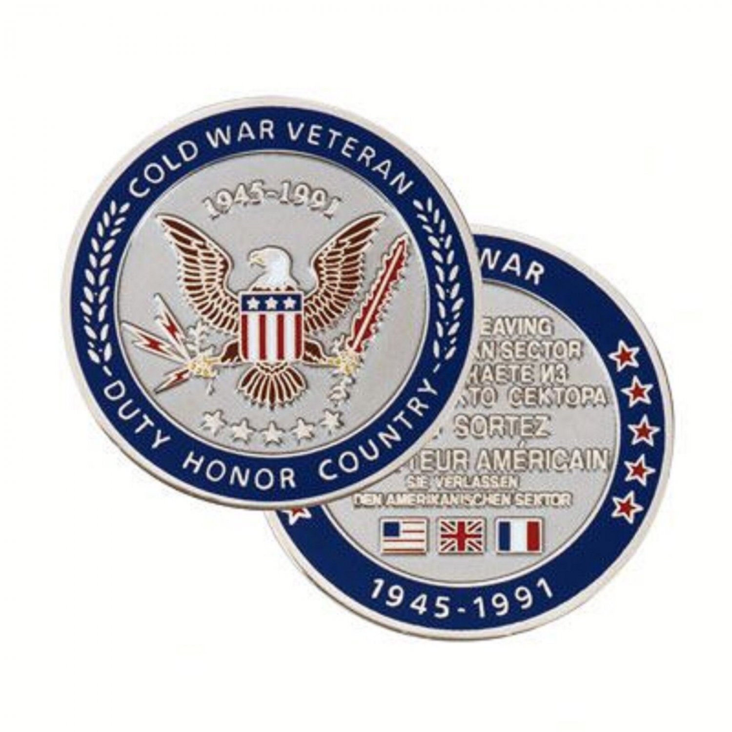 COLD WAR VETERAN 1945-1991 1.75" CHALLENGE COIN