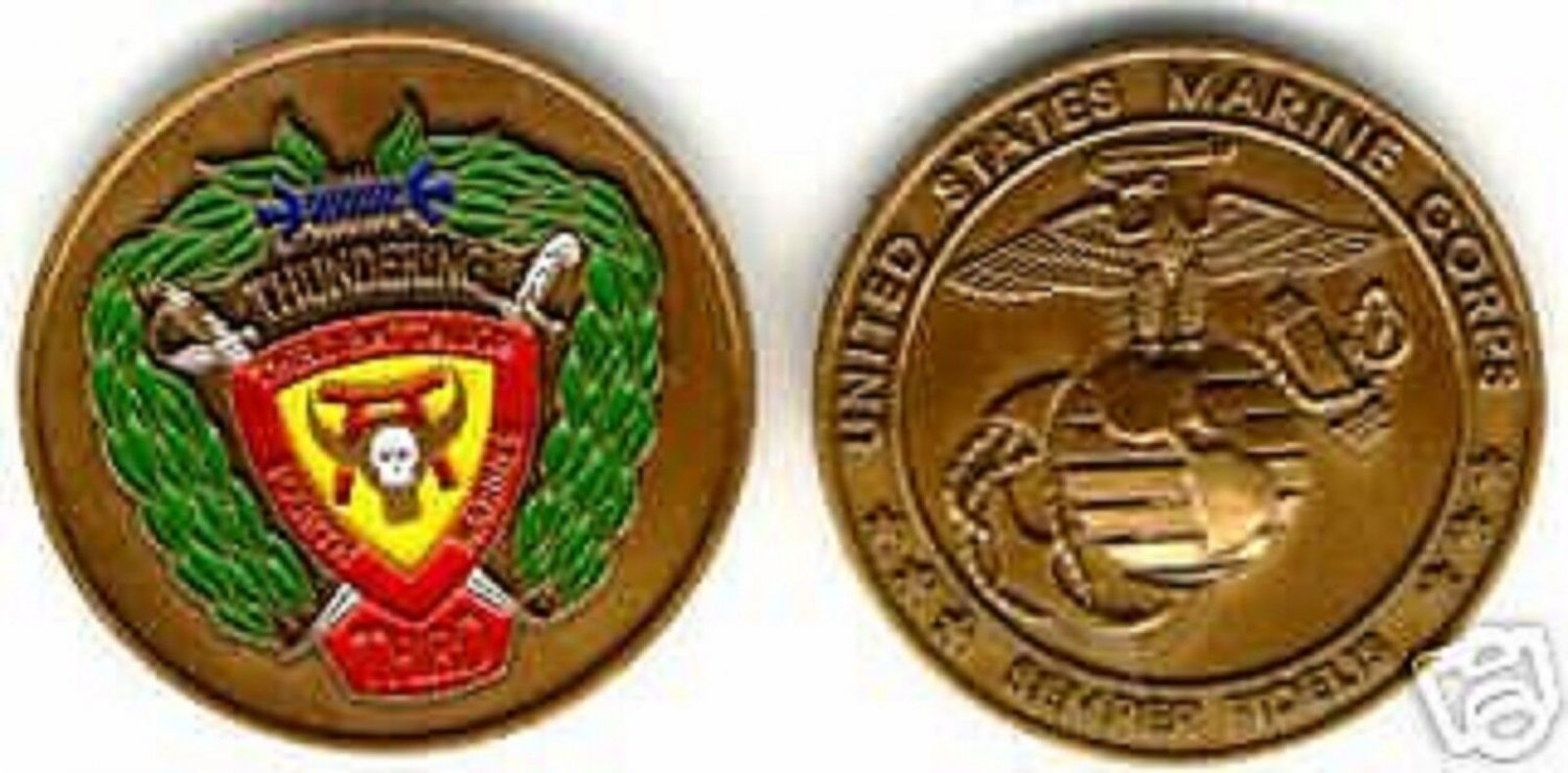 USMC MARINE CORPS 3RD BATTALION 4TH CHALLENGE COIN