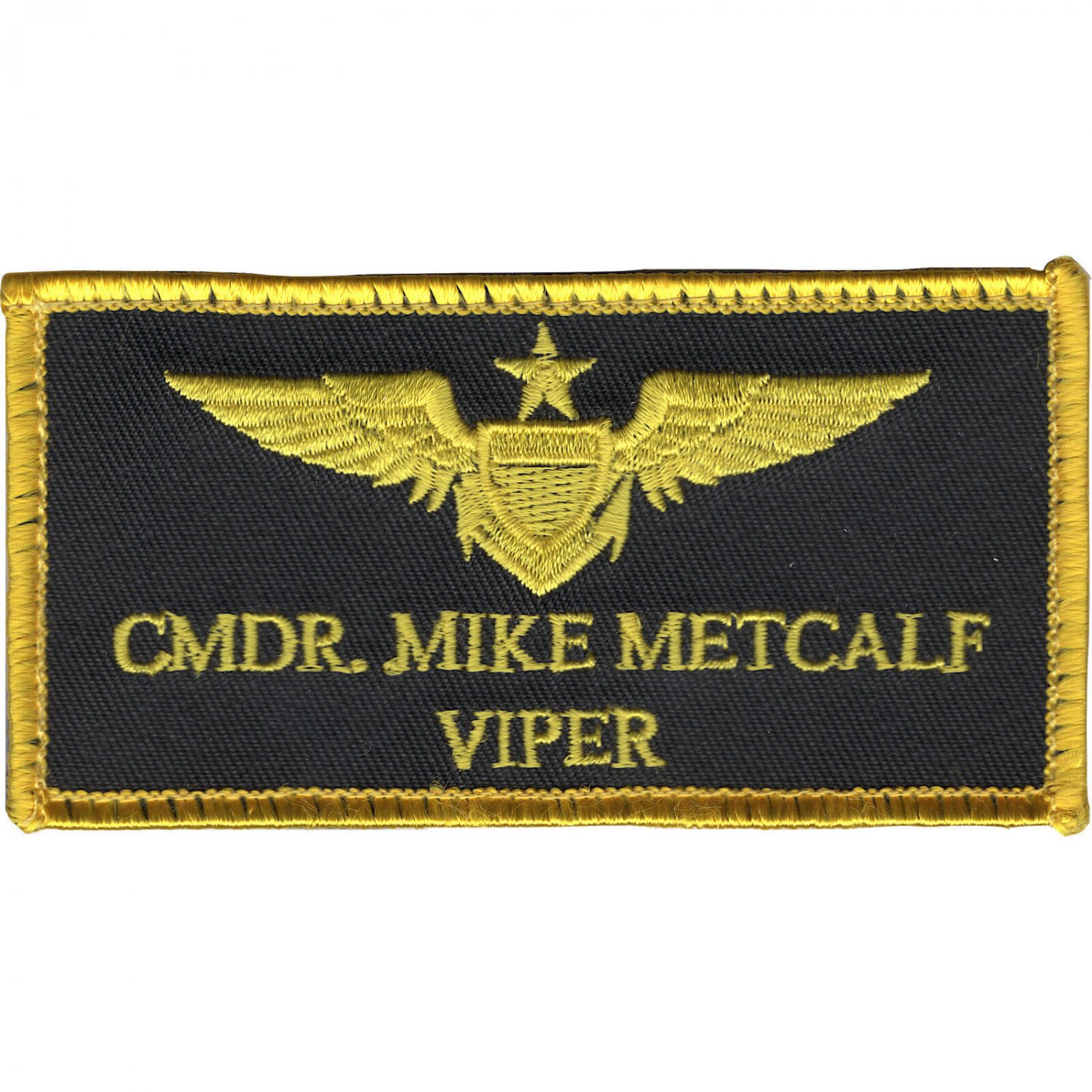 4" TOP GUN VIPER MIKE METCALF HOOK AND LOOP EMBROIDERED JACKET PATCH