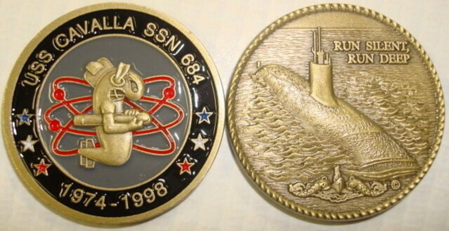 NAVY USS CAVALLA SSN-684 SUBMARINE CHALLENGE COIN MADE IN USA