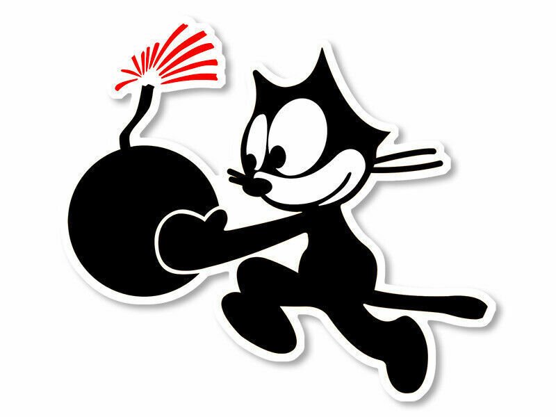 4" NAVY FIGHTING 31 FELIX THE CAT BOMB BUMPER CAR STICKER DECAL USA MADE