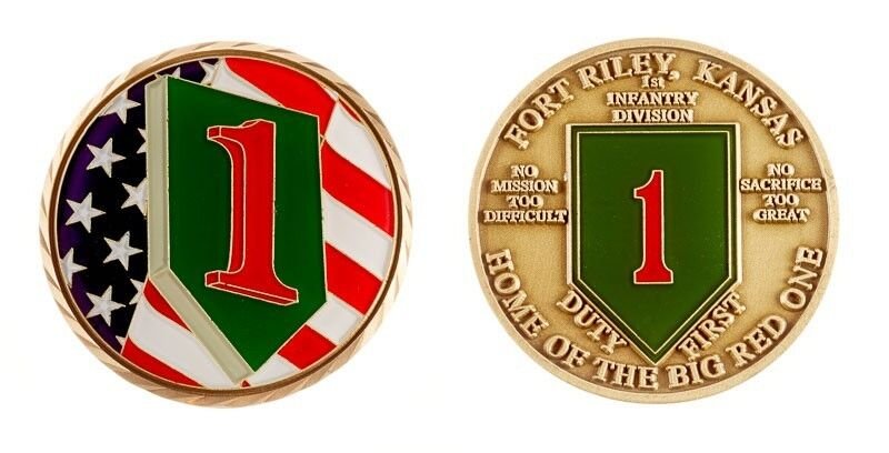 ARMY FORT RILEY 1ST INFANTRY BIG RED MILITARY 1.75" CHALLENGE COIN