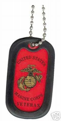 USMC MARINE CORPS VETERAN RED DOG TAG