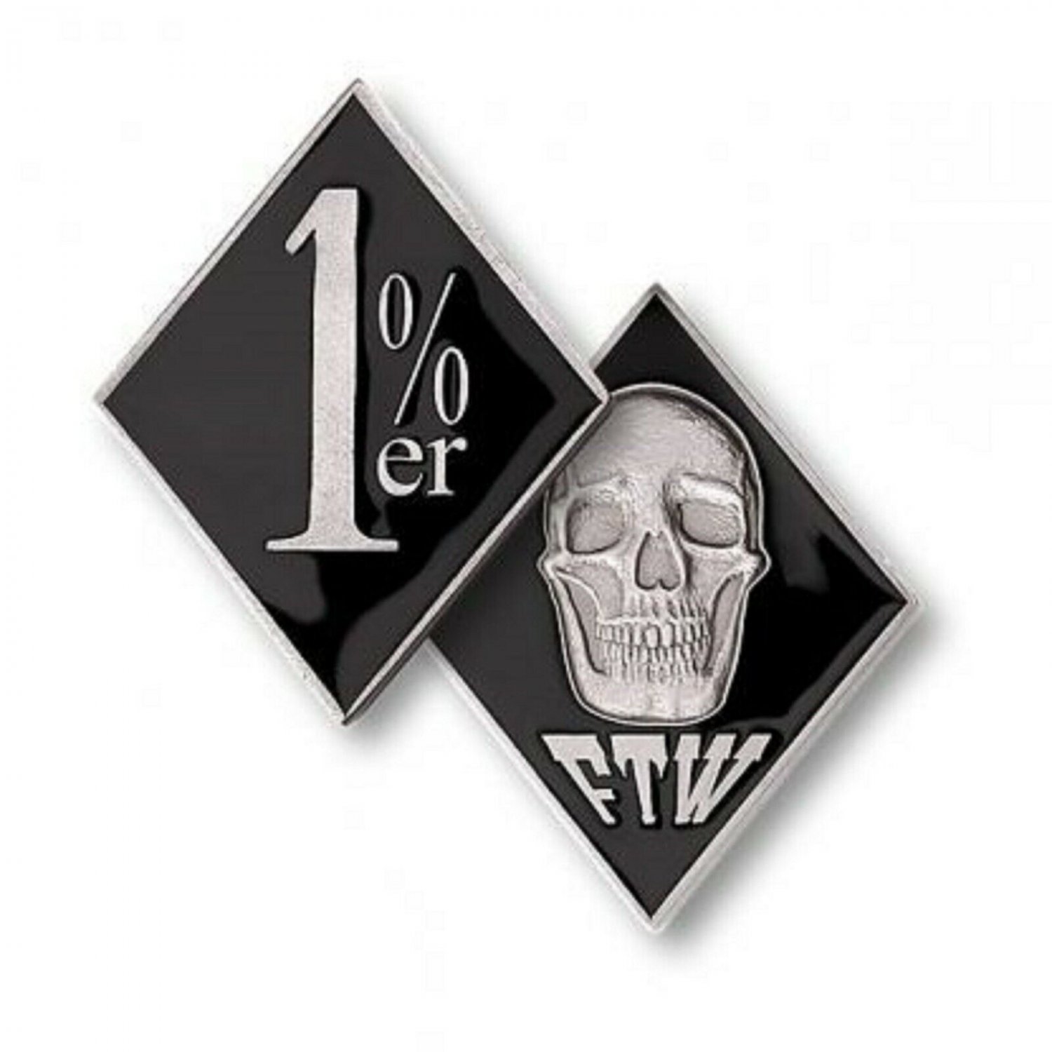 ONE PERCENTER 1%ER 2" BIKER MOTORCYCLE CHALLENGE COIN FTW SKULL