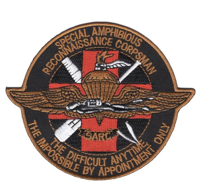 4.5" NAVY SPECIAL AMPHIBIOUS RECONNAISSANCE CORPSMAN EMBROIDERED PATCH