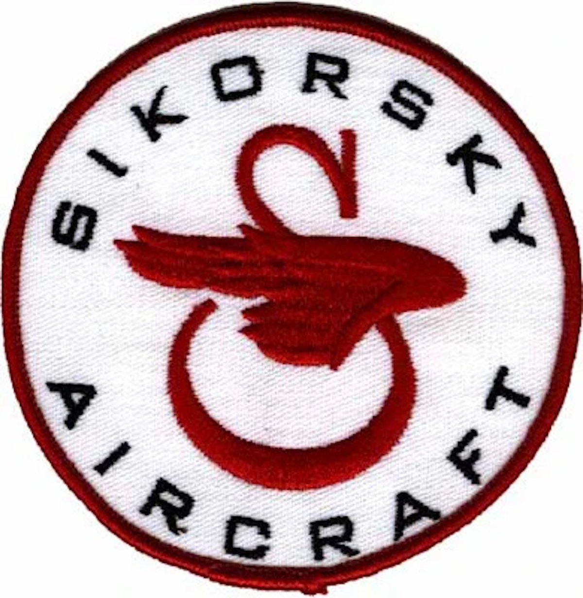 4" SIKORSKY AIRCRAFT LOGO MILITARY ROUND EMBROIDERED PATCH