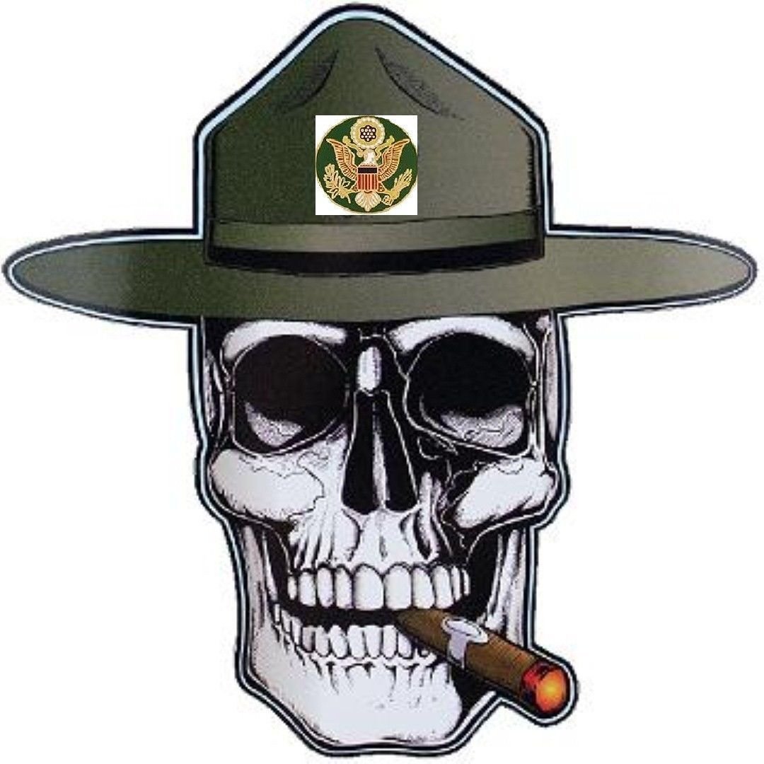 ARMY DRILL INSTRUCTOR 5" SKULL HELMET LAPTOP MADE IN USA DECAL STICKER