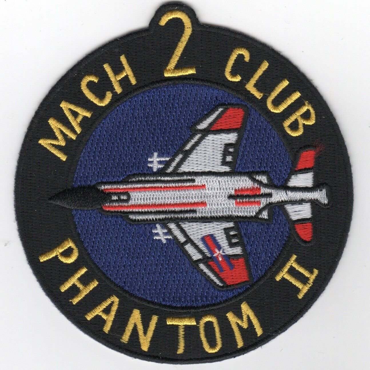 4.25" F-4 PHANTOM II MACH 2 CLUB EMBROIDERED JACKET PATCH