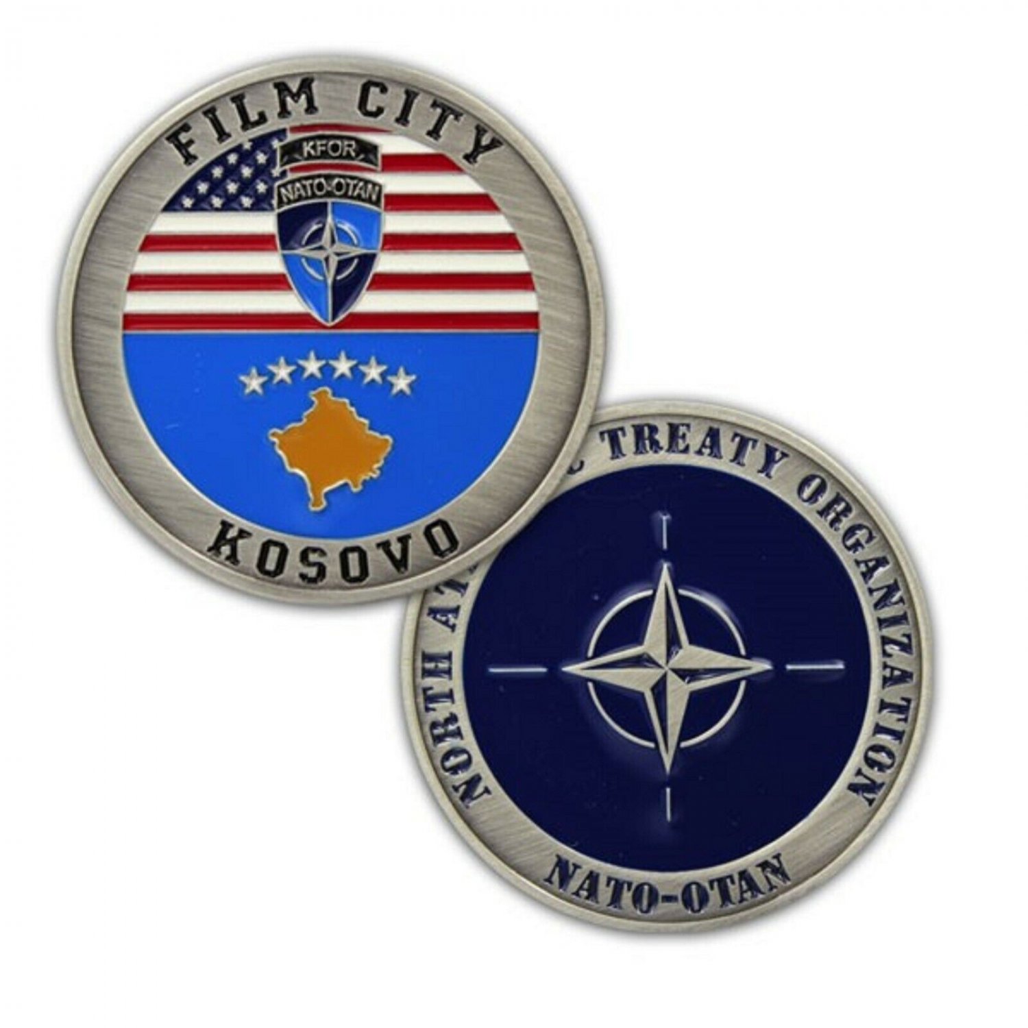 FILM CITY KOSOVO NATO 1.75" CHALLENGE COIN