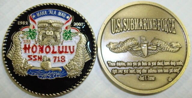 NAVY USS HONOLULU SSN-718 SUBMARINE CHALLENGE COIN