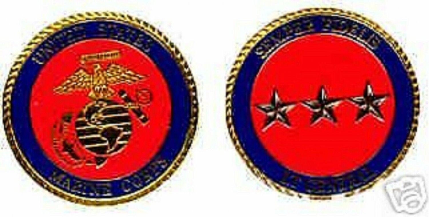 USMC MARINE CORPS LIEUTENANT GENERAL 3 STAR CHALLENGE COIN