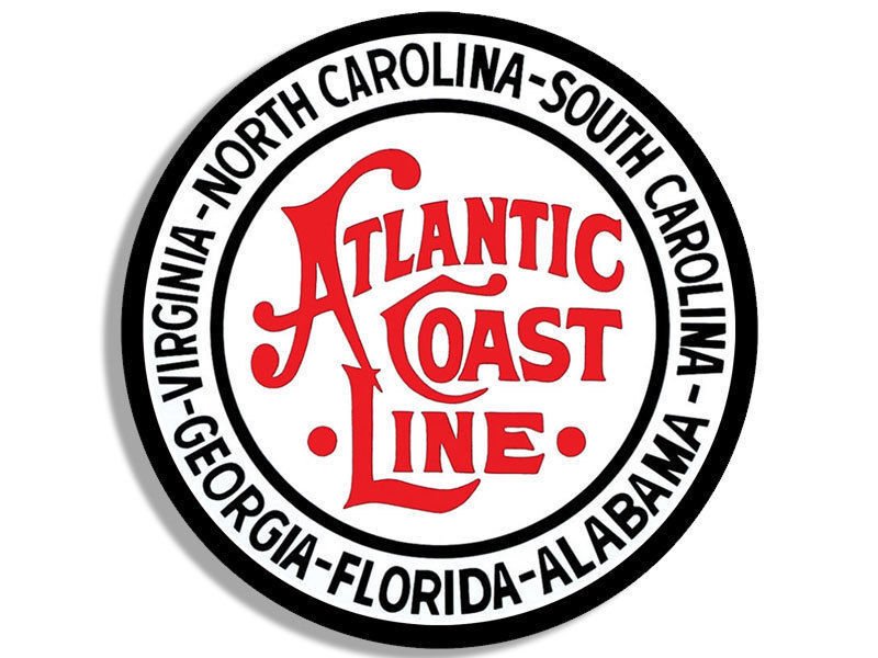4" atlantic coast line railway logo bumper sticker decal usa made