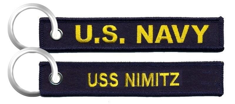 NAVY USS NIMITZ MILITARY EMBROIDERED FOB KEY CHAIN