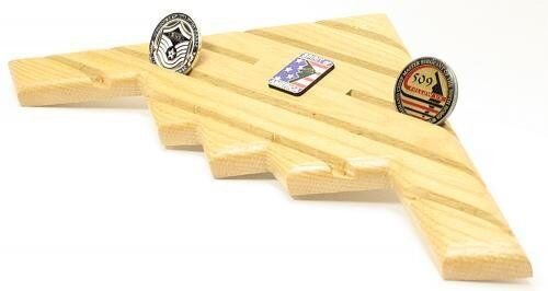 NORTHROP GRUMMAN B-2 SPIRIT CHALLENGE COIN WOOD HOLDER DISPLAY STAND