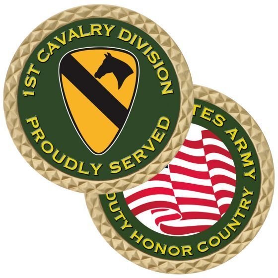 ARMY 1ST CAVALRY DIVISION PROUDLY SERVED 1.75" CHALLENGE COIN