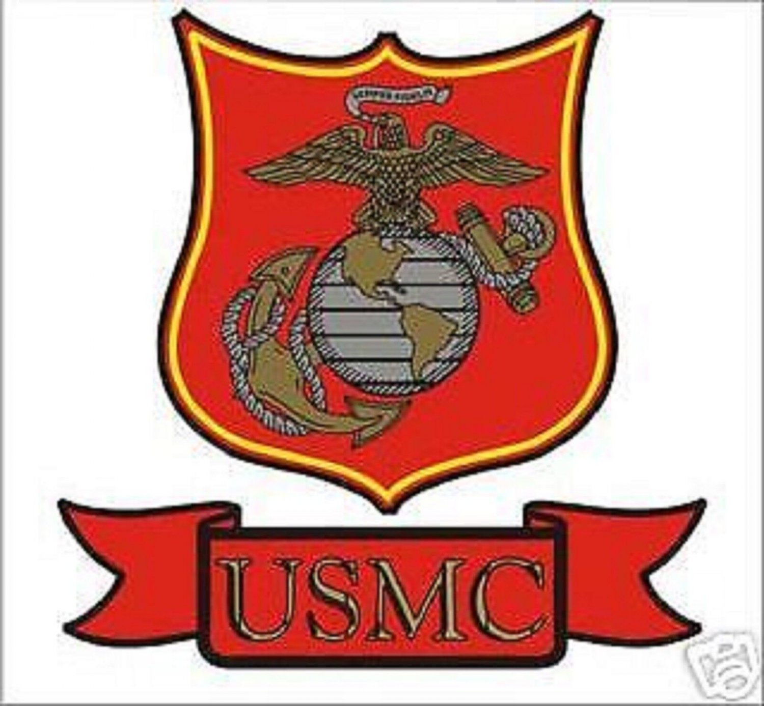 USMC MARINE CORPS EAGLE WITH SHIELD WINDOW CAR DECAL