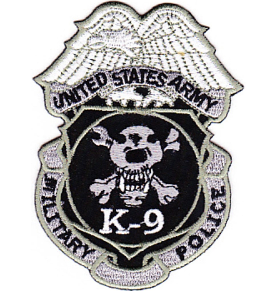 ARMY K-9 MILITARY POLICE BADGE EMBROIDERED PATCH