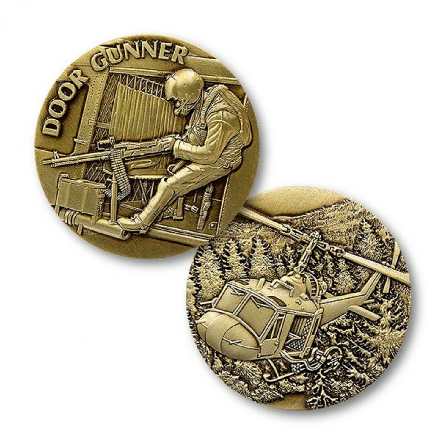 ARMY HUEY UH-1 DOOR GUNNER 1.75" CHALLENGE COIN