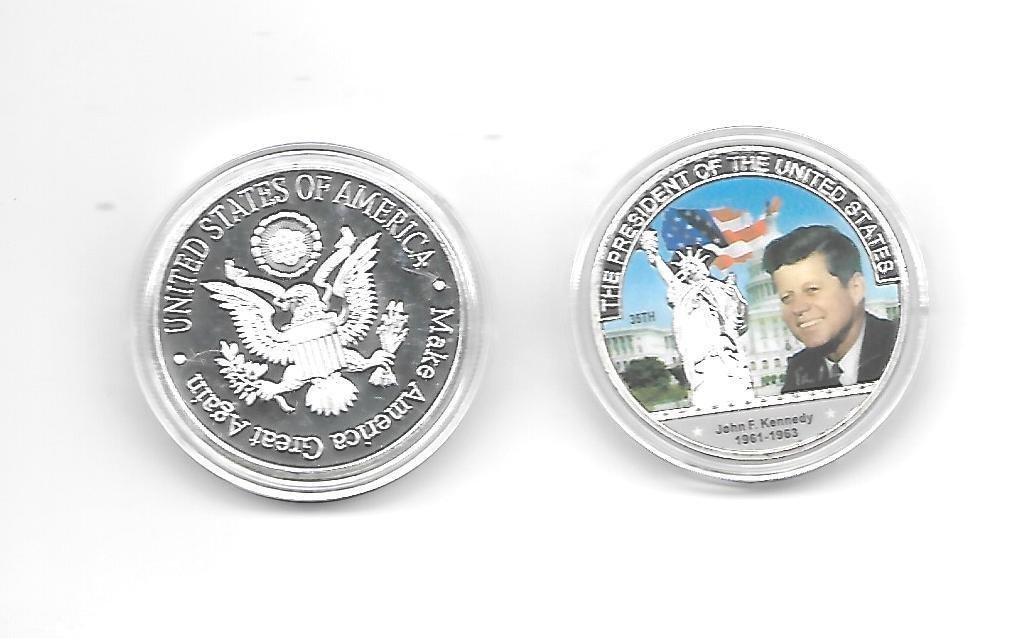 JFK JOHN F. KENNEDY 35TH PRESIDENT 1961-1963 SILVER CHALLENGE COIN