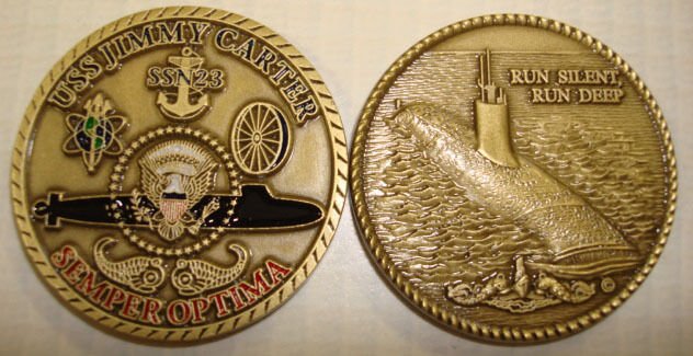 NAVY SUBMARINE USS JIMMY CARTER SSN-23 RUN SILENT RUN DEEP CHALLENGE COIN