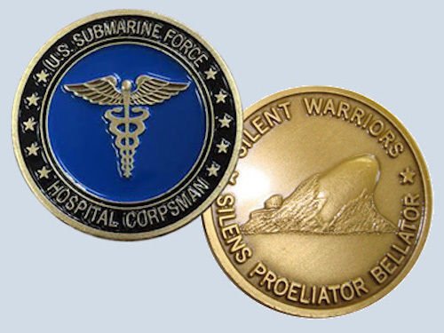 submarine rate hospital corpsman hm logo navy challenge coin
