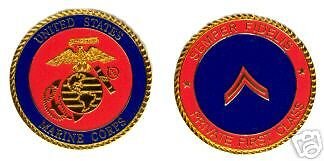 MARINE CORPS PFC PRIVATE FIRST CLASS CHALLENGE COIN
