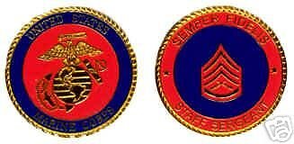 USMC MARINE CORPS STAFF SERGEANT RED CHALLENGE COIN