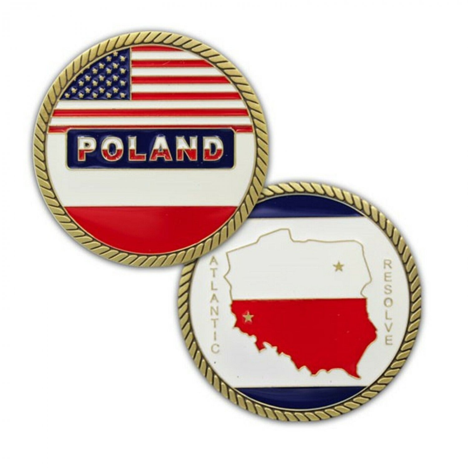 POLAND ATLANTIC RESOLVE NATO 1.75" CHALLENGE COIN