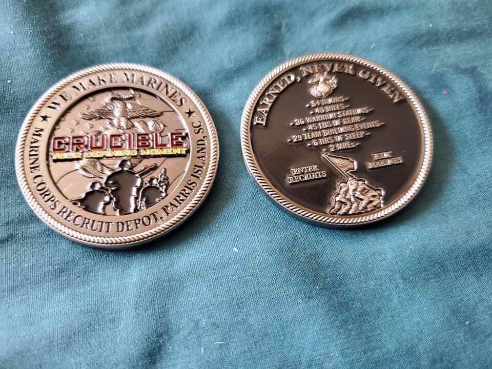 MARINE CORPS PARRIS ISLAND WE MAKE MARINES CRUCIBLE 1.75" CHALLENGE COIN