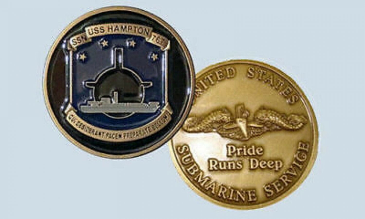 NAVY USS HAMPTON SSN-767 SUBMARINE CHALLENGE COIN MADE IN USA